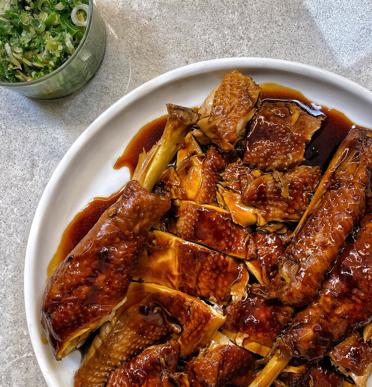 Soy-Braised Whole Chicken with Green Onion and Ginger Sauce – Food For ...